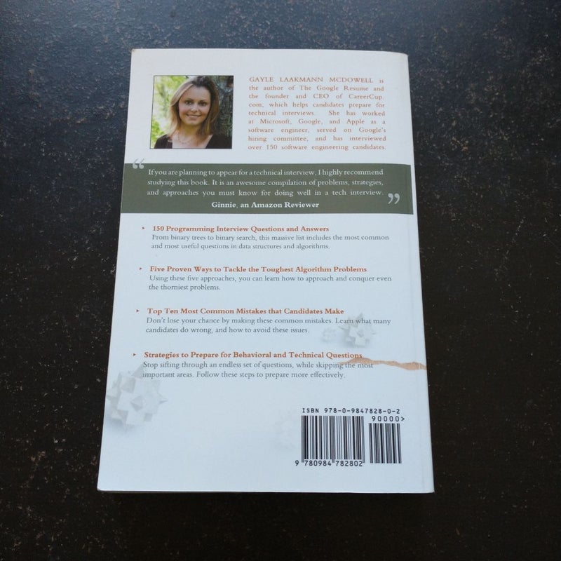 Cracking the Coding Interview, 5th Edition by Gayle Laakmann McDowell