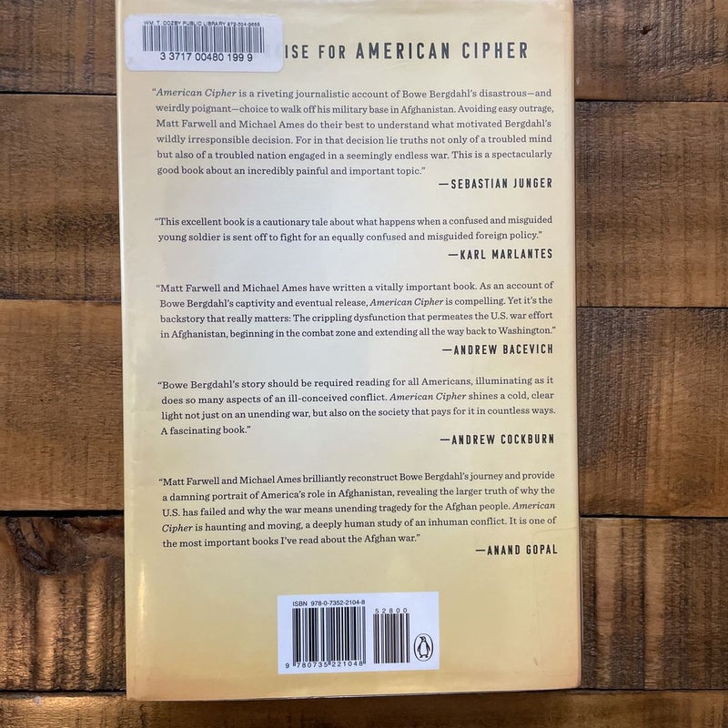 American Cipher by Matt Farwell, Hardcover | Pangobooks
