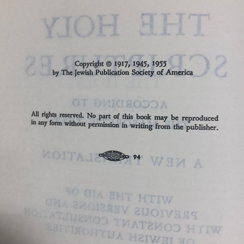 The Holy Scriptures by Jewish Publication Society of America ...