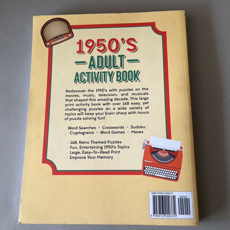 Adult Activity Book - 1950's by Sharper Press