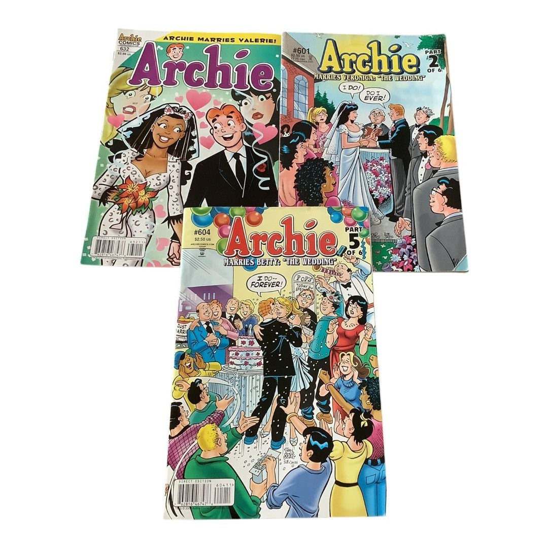 Archie Marries Betty, Veronica, & Valerie 3 Comic Book Bundle by Archie ...