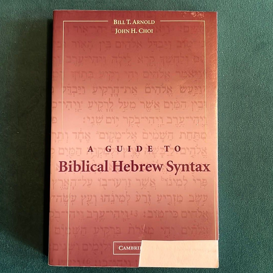 A Guide to Biblical Hebrew Syntax by Bill T. Arnold, John H. Choi