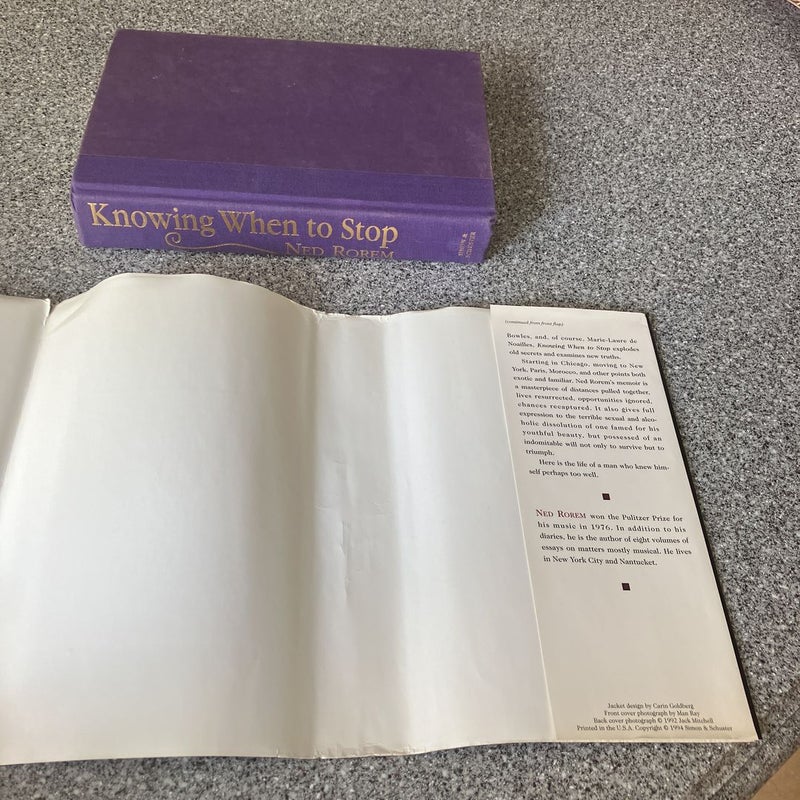 Knowing When to Stop by Ned Rorem