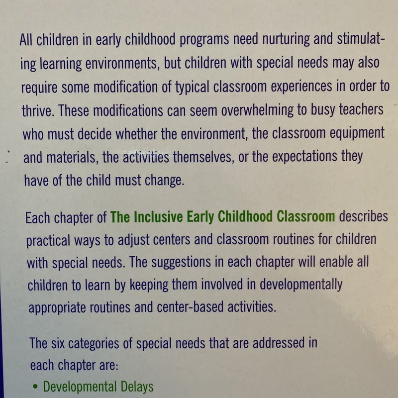 The Inclusive Early Childhood Classroom by Patti Gould, Paperback | Pangobooks