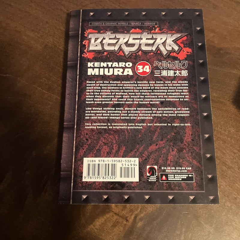 Berserk Volume 34 by Kentaro Miura, Paperback | Pango Books