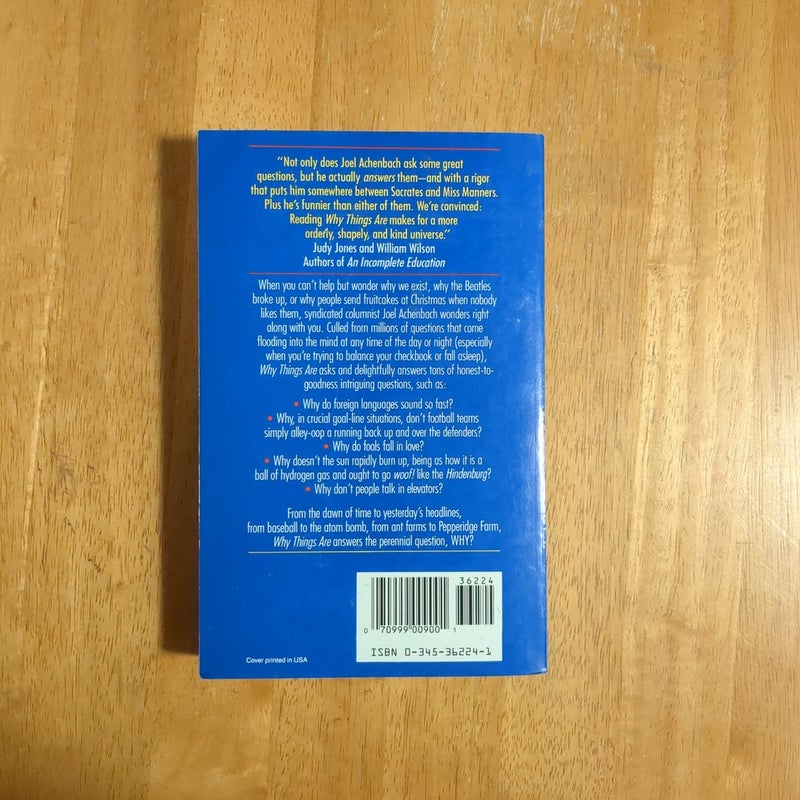 Why Things Are by Joel Achenbach, Paperback | Pangobooks