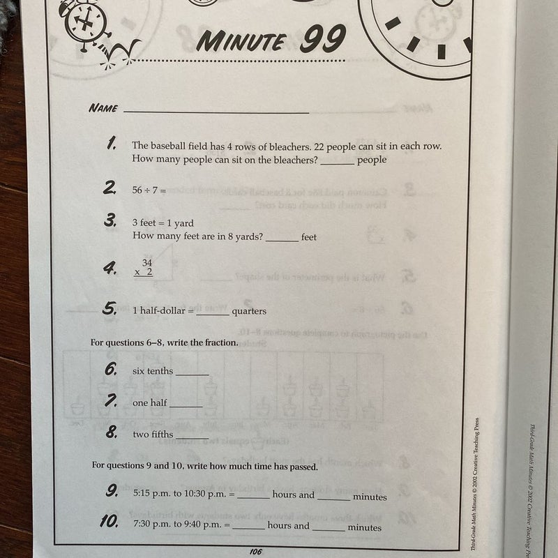Math Minutes Grade 3 by Alaska Hults