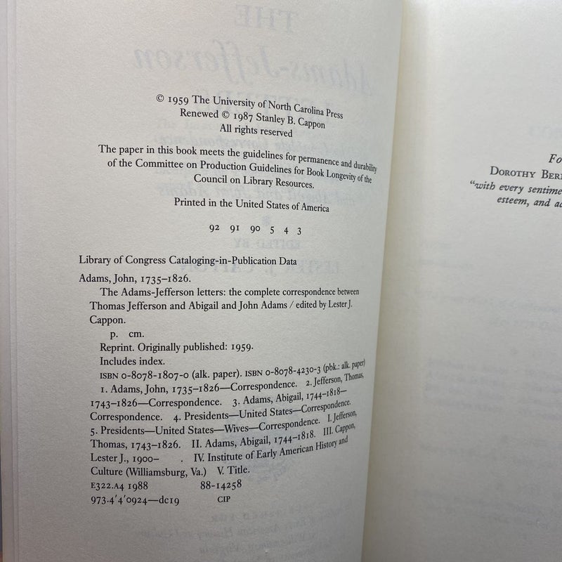 The Adams-Jefferson Letters