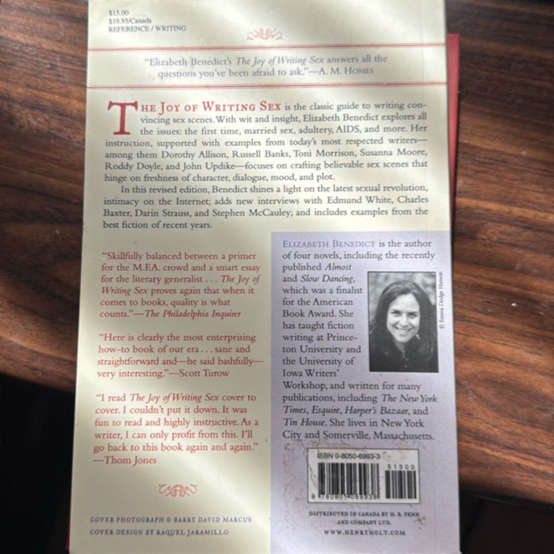 Joy of Writing Sex by Elizabeth Benedict