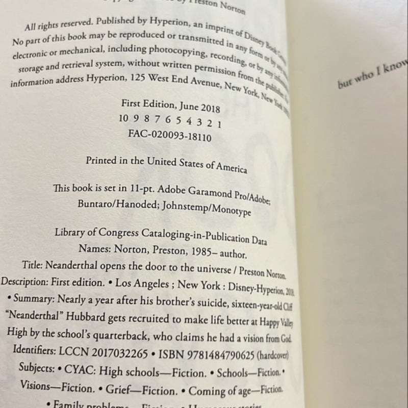 Neanderthal Opens the Door to the Universe by Preston Norton, Hardcover ...