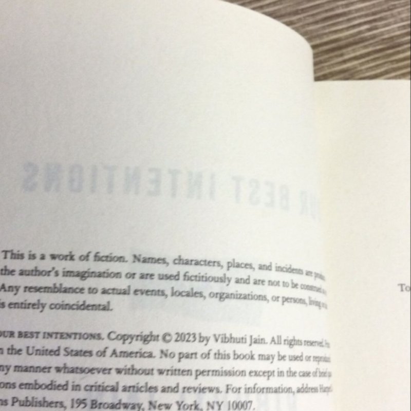 Our Best Intentions. **ARC - advanced reader copy by Vibhuti Jain ...