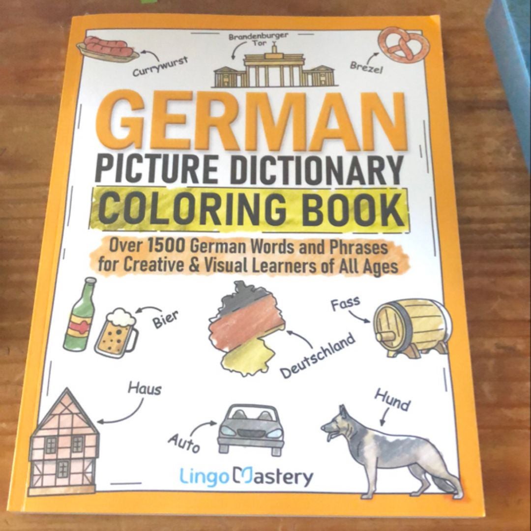 German Picture Dictionary Coloring Book by Lingo Mastery