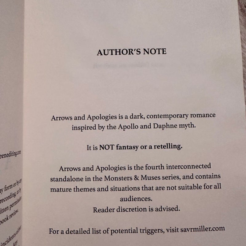 Arrows and Apologies by Sav R. Miller, Paperback | Pangobooks
