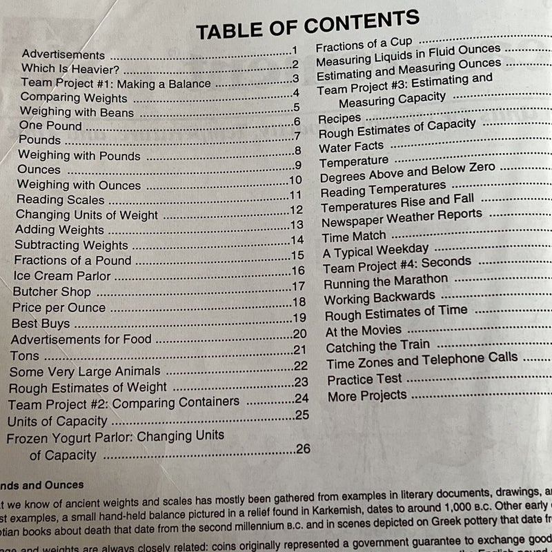 Key to Measurement, Book 4: English Units for Weight, Capacity ...