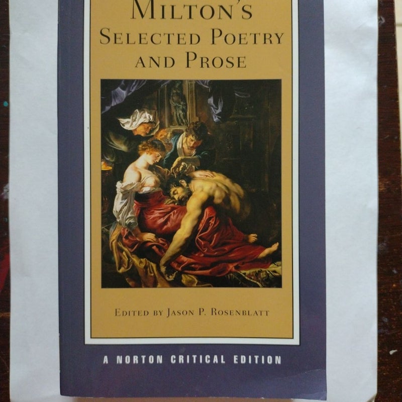 Milton's Selected Poetry and Prose by John Milton, Jason P. Rosenblatt