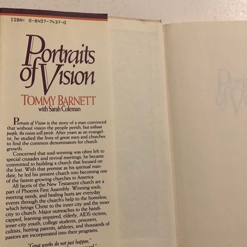 Portraits of Vision by Tommy Barnett, Sarah Coleman