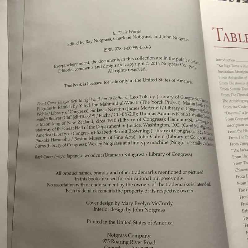 In Their Words by Various, Hardcover | Pangobooks