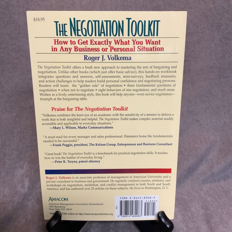 The Negotiation Toolkit by Roger J. Volkema