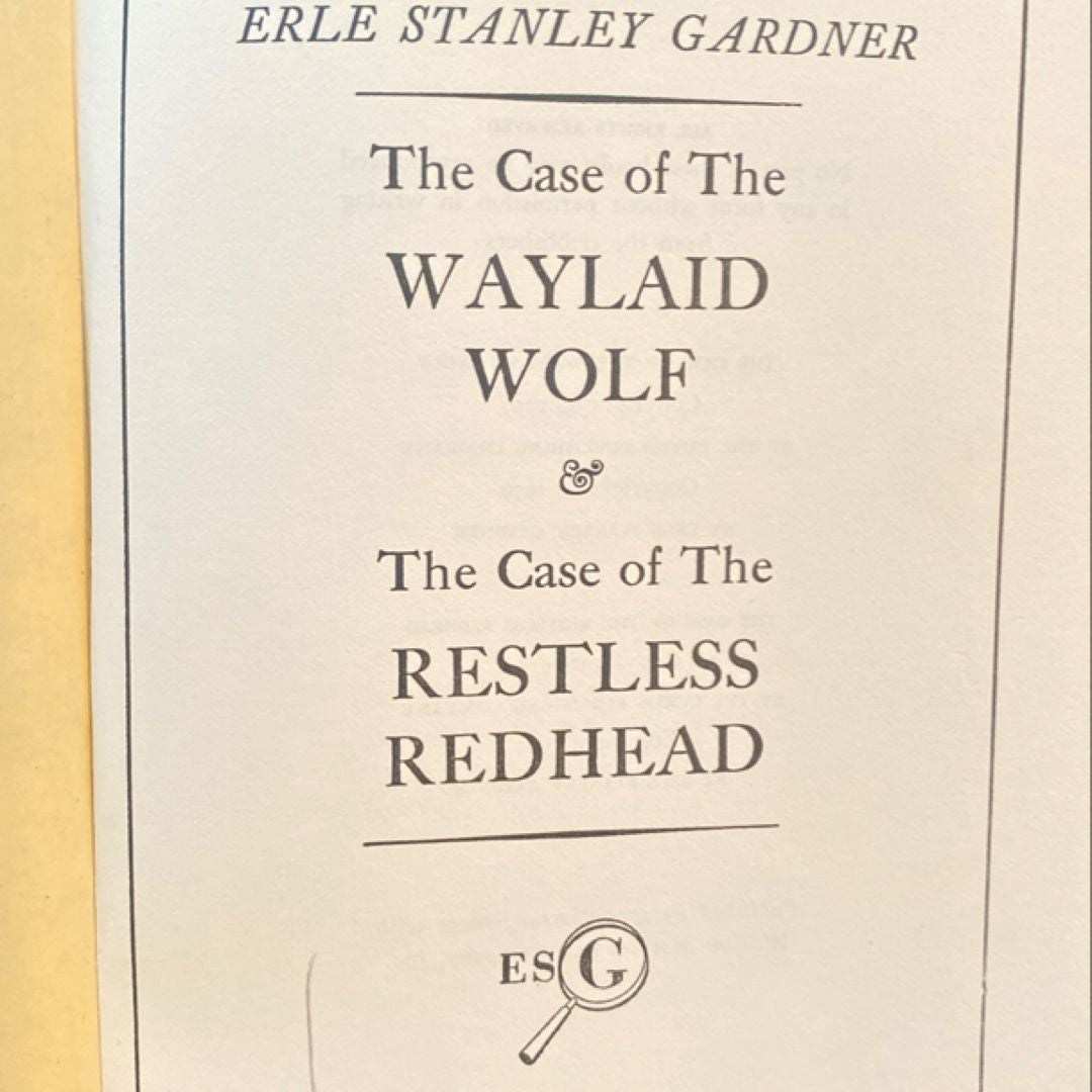 The Case of the Wayland Wolf & The Case of the Restless Redhead by Erle ...
