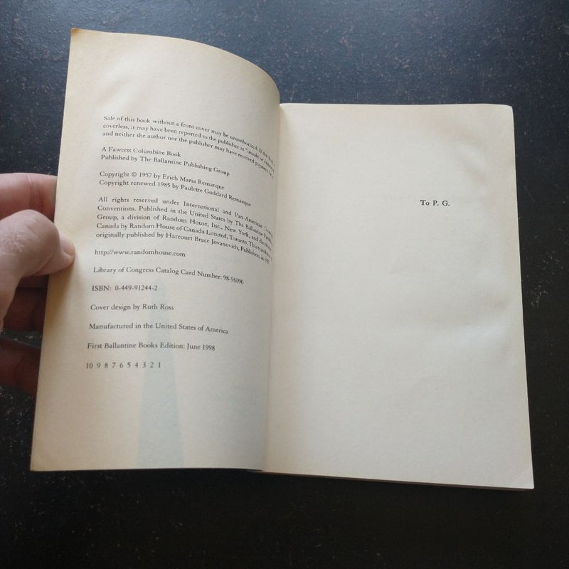 The Black Obelisk by Erich Maria Remarque, Denver Lindley