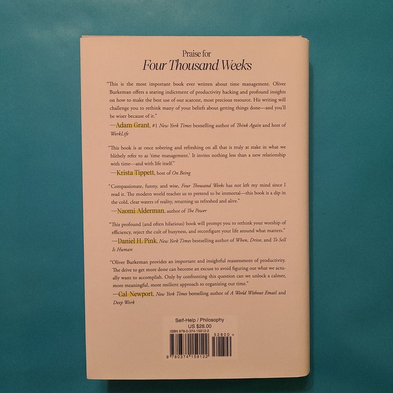 Four Thousand Weeks by Oliver Burkeman, Hardcover | Pangobooks