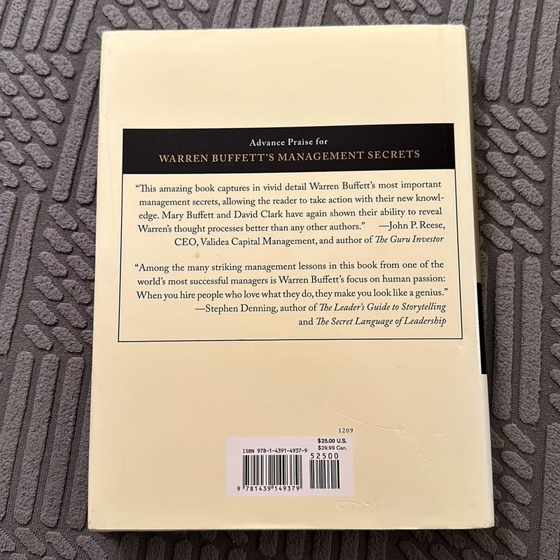 Warren Buffett's Management Secrets by Mary Buffett, Hardcover | Pangobooks Warren Buffett's Management Secrets by Mary Buffett, Hardcover | Pangobooks