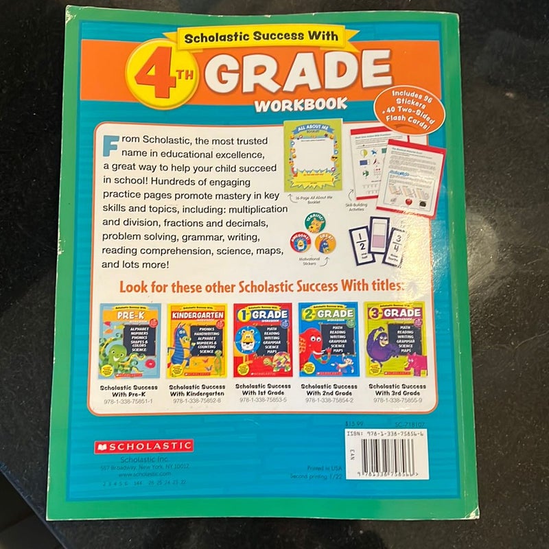 Scholastic Success With 4th Grade Workbook By Scholastic Paperback
