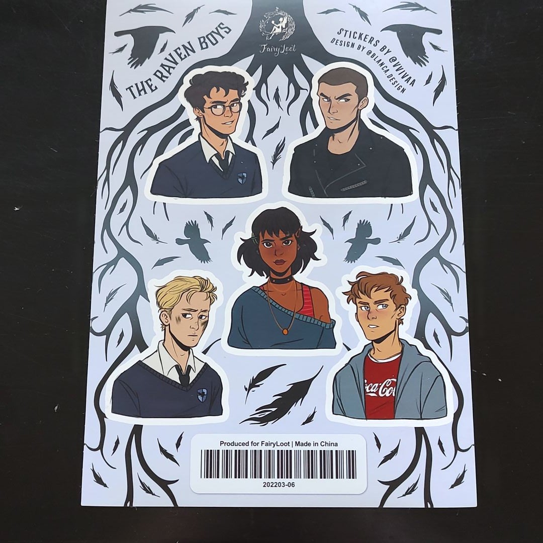 Raven Cycle sticker sheet--Fairyloot March 2022 box by @vvivaa and ...