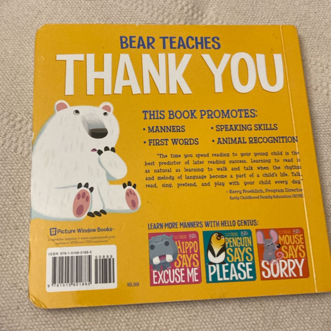 Bear Says Thank You by Michael Dahl, Hardcover | Pangobooks