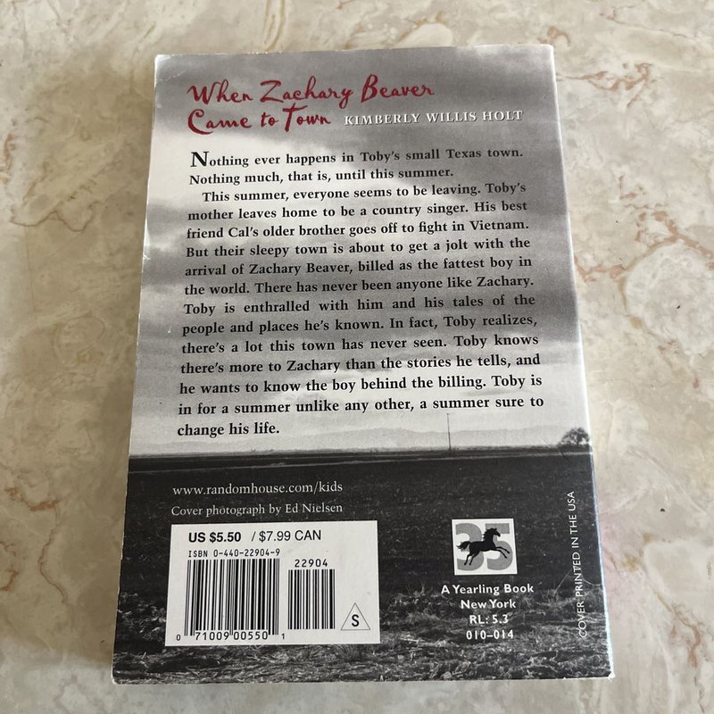 When Zachary Beaver Came to Town by Kimberly Willis Holt