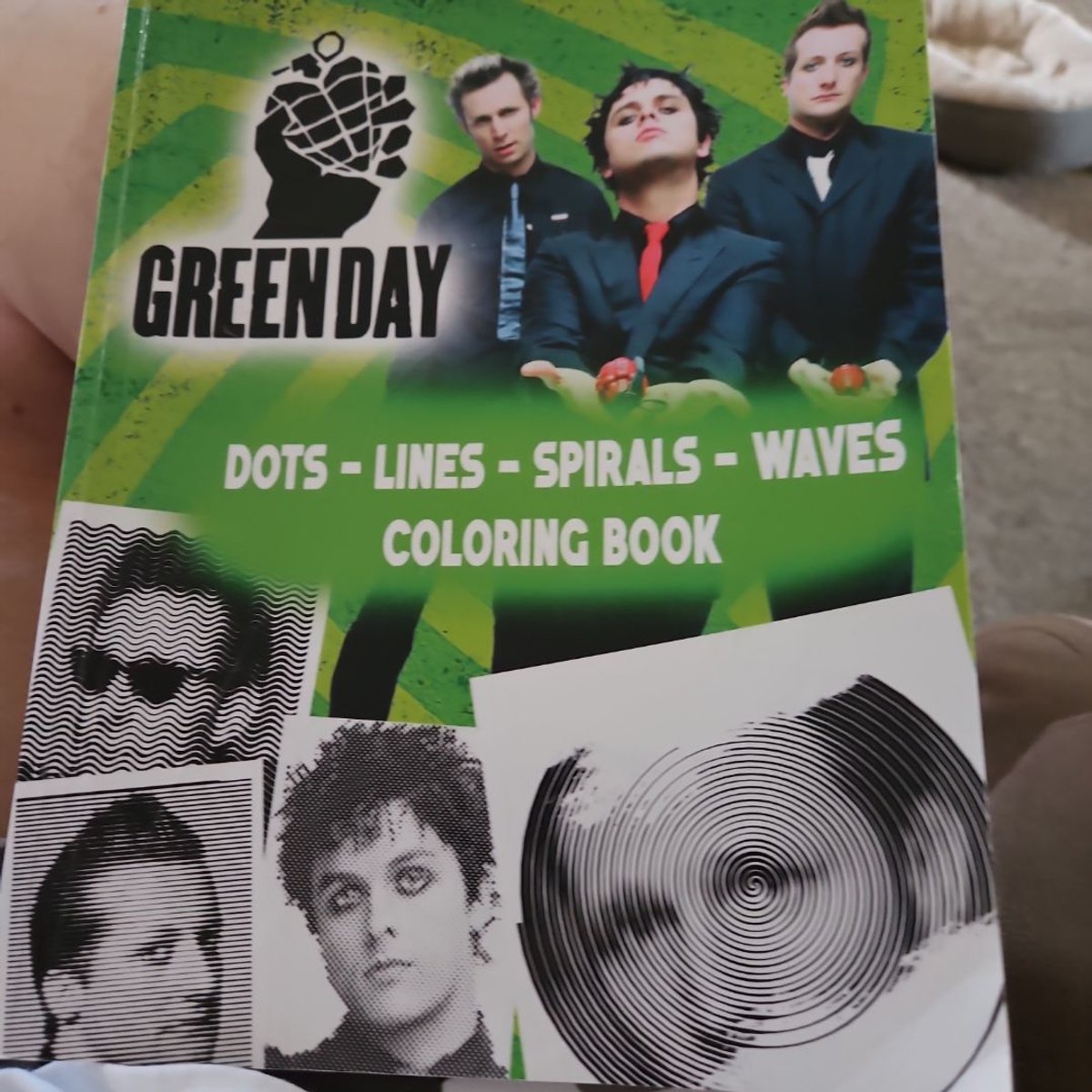 Green Day Dots Lines Spirals Waves Coloring Book by Luke Mitchell