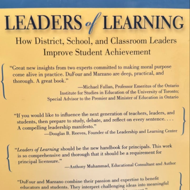 Leaders of Learning by Richard DuFour, Robert J. Marzano