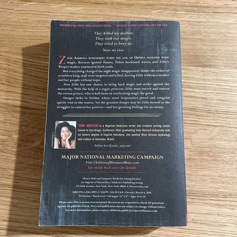 (ARC) Children of Blood and Bone by Toni Adeyemi, Paperback | Pangobooks