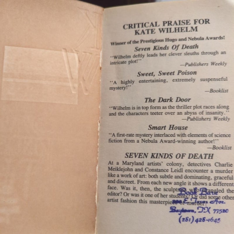 Seven Kinds of Death by Kate Wilhelm, Paperback | Pangobooks