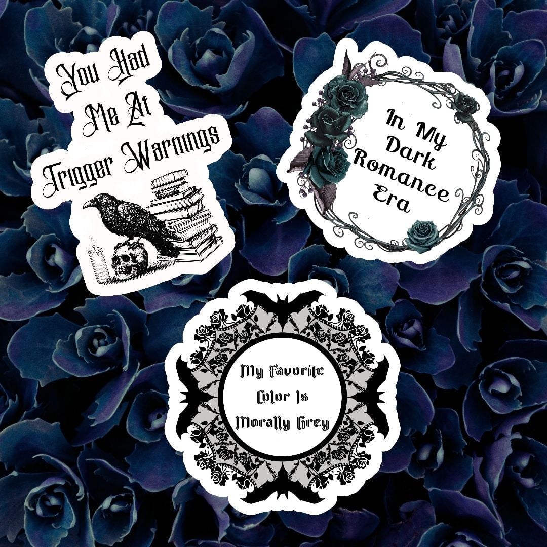 Stickers! Dark Romance Bookish Gothic Style 3 piece Sticker Pack Not A ...