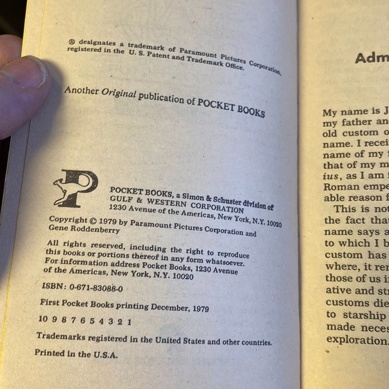 Star Trek: the Motion Picture by Gene Roddenberry