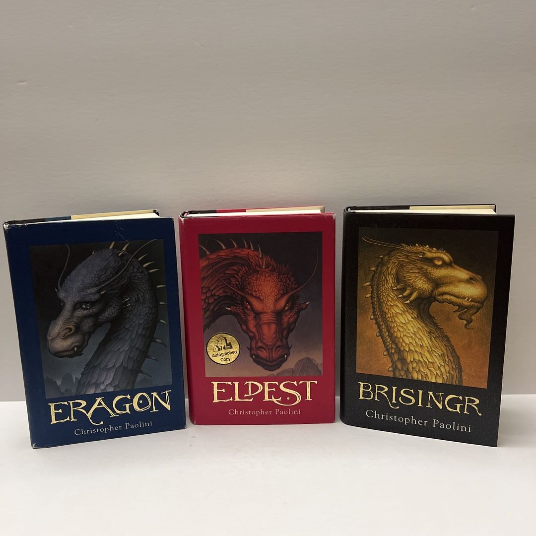 The Inheritance Cycle Series (1 SIGNED & 2 FIRST EDITION) Books 1-3: Eragon, Eldest, & Brisingr ...