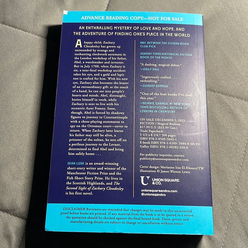 The Second Sight of Zachary Cloudesley ARC by Sean Lusk, Paperback ...