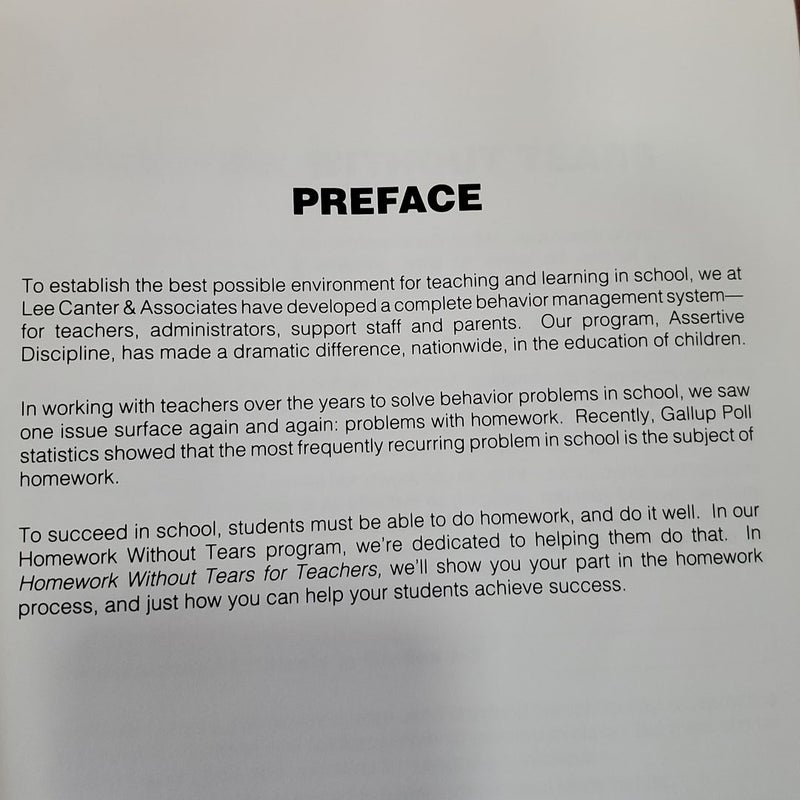 Homework Without Tears for Teachers Grades 1-3 by Lee Canter