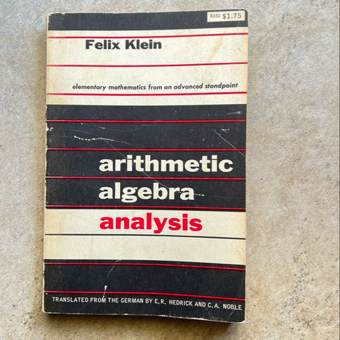 Arithmetic Algebra Analysis by Felix Klein, Paperback | Pangobooks