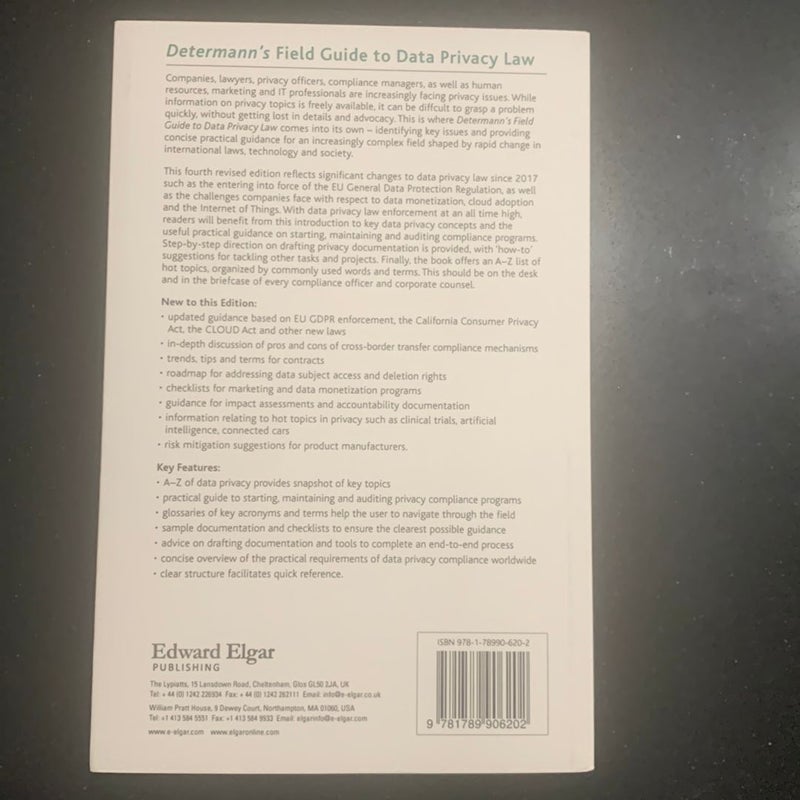 Determann's Field Guide to Data Privacy Law by Lothar Determann ...