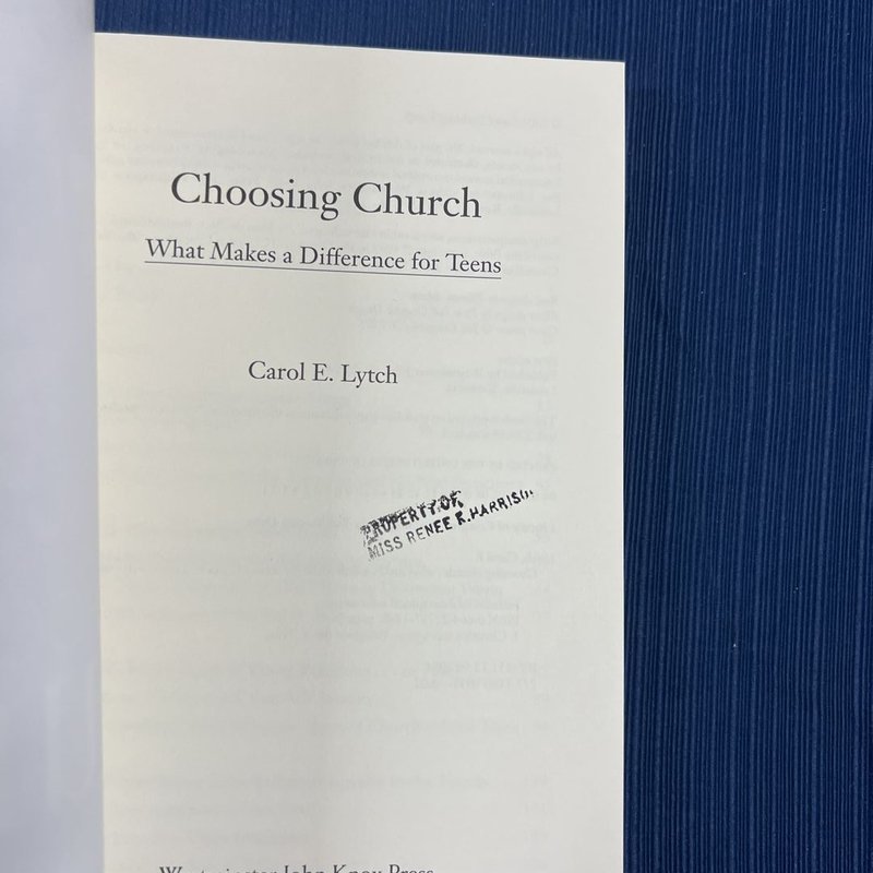 Choosing Church by Carol E. Lytch