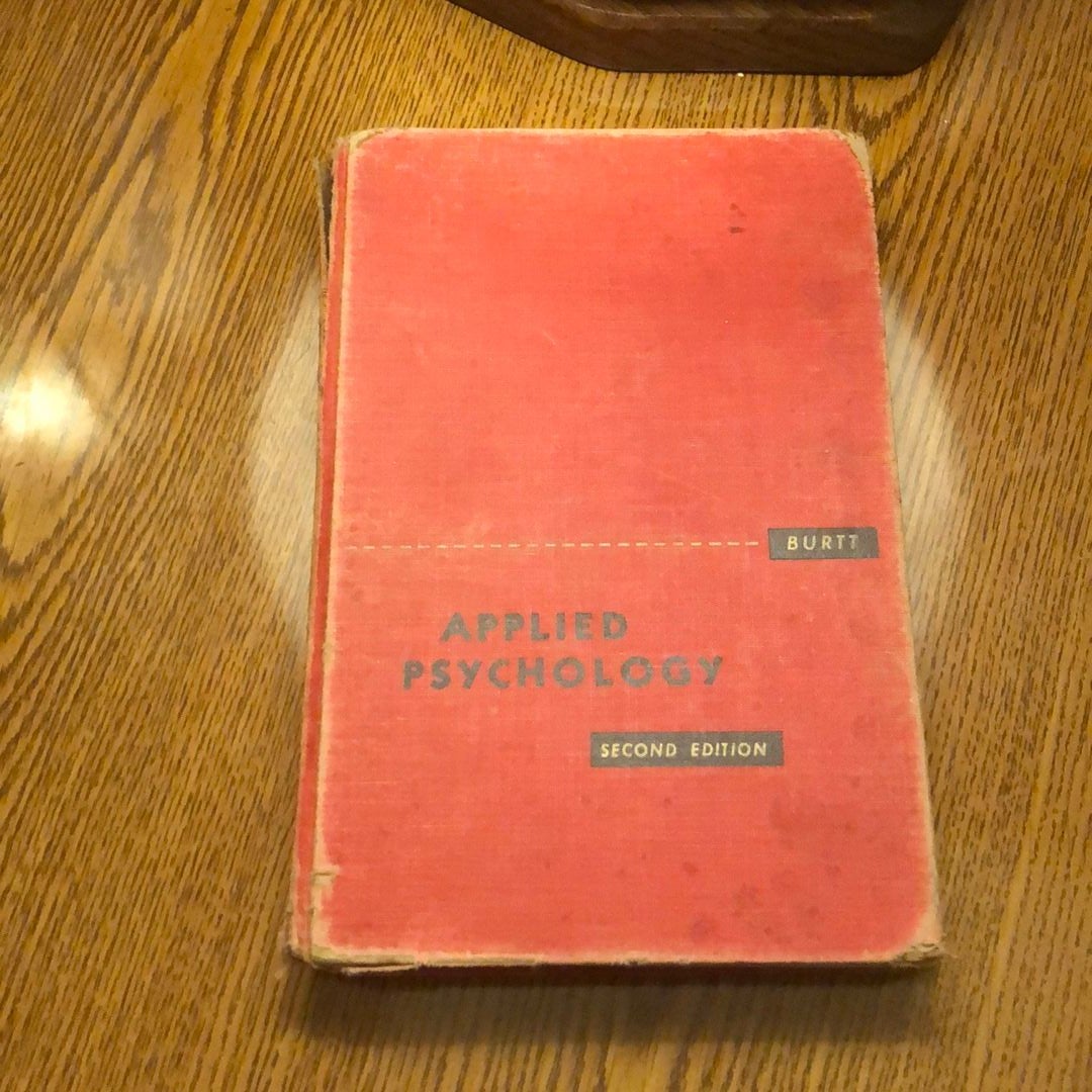 applied psychology by harold ernest burt, Hardcover | Pangobooks