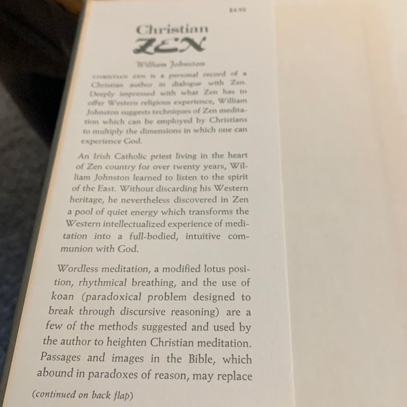 Christian Zen by William Johnson, Hardcover | Pangobooks