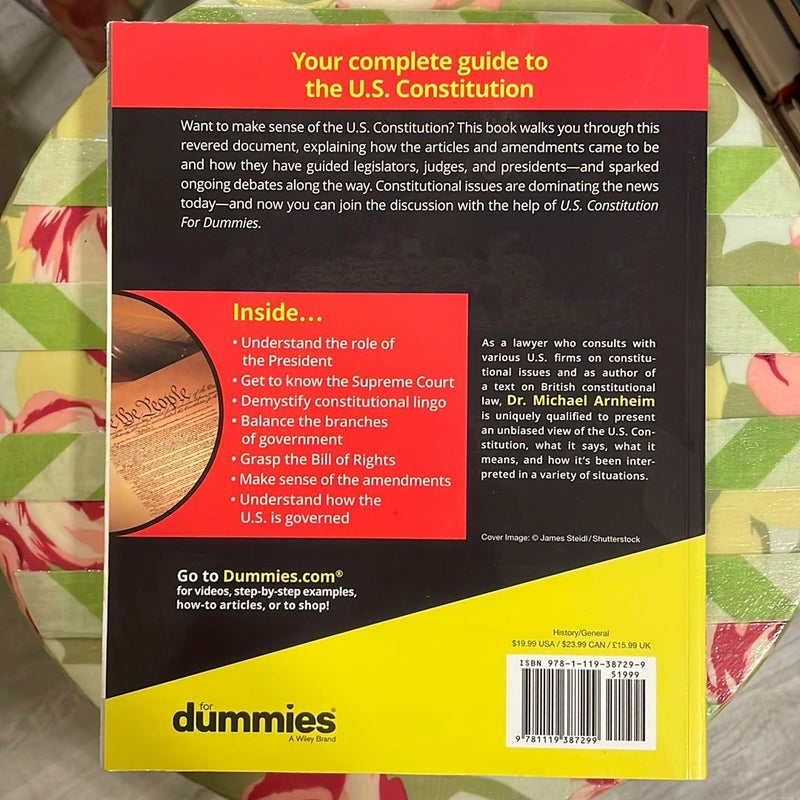 U. S. Constitution for Dummies by Michael Arnheim, Paperback | Pangobooks