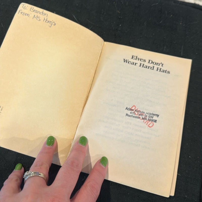 Elves Don't Wear Hard Hats by Debbie Dadey, Marcia Jones