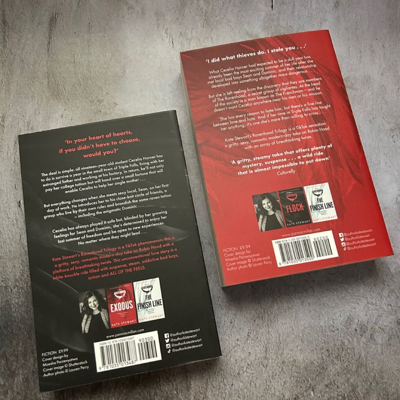 Ravenhood Trilogy - Flock, Exodus & The Finish Line by Kate Stewart ...