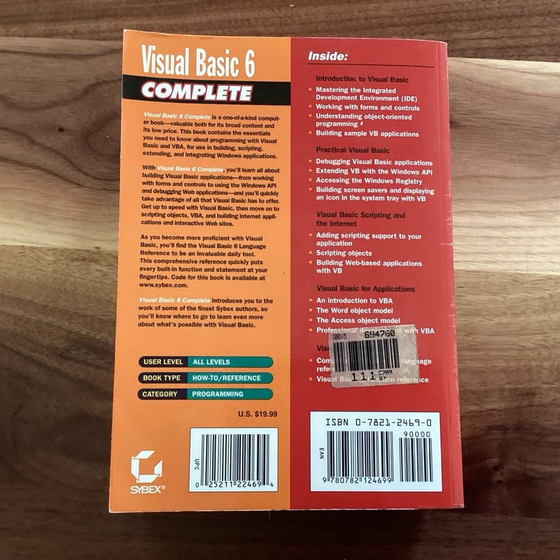 Visual Basic 6 Complete By Steve Brown Paperback Pangobooks