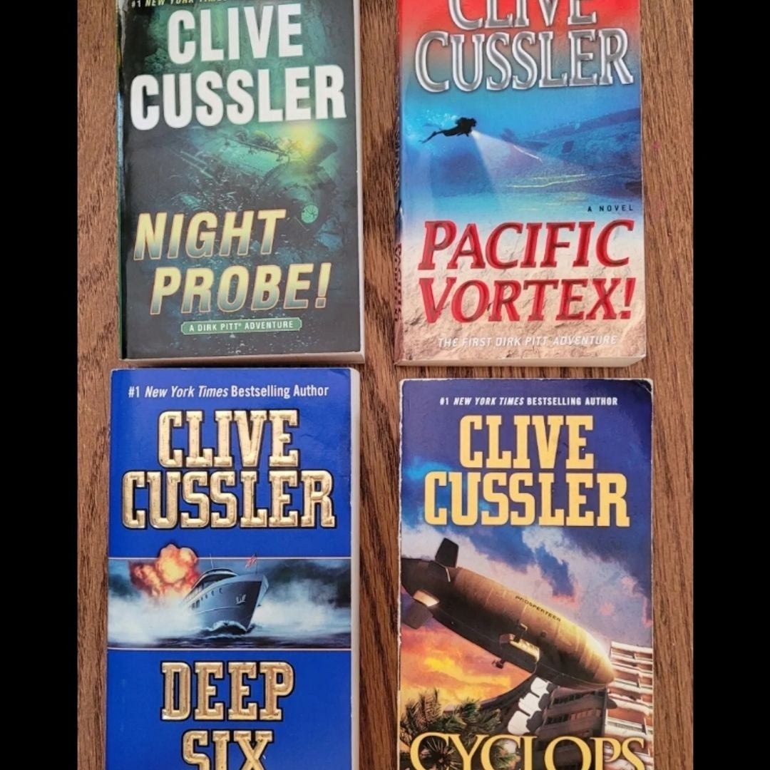 Book Lot of 4 Clive Cussler Dirk Pitt Novels. Night Probe, Pacific ...