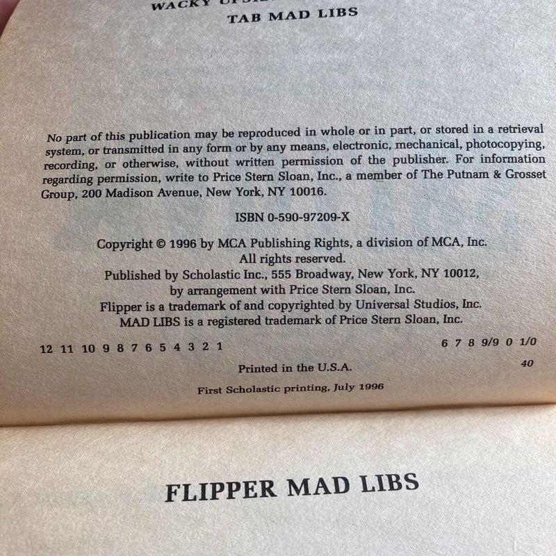 Flipper Mad Libs by Roger Price, Leonard Stern